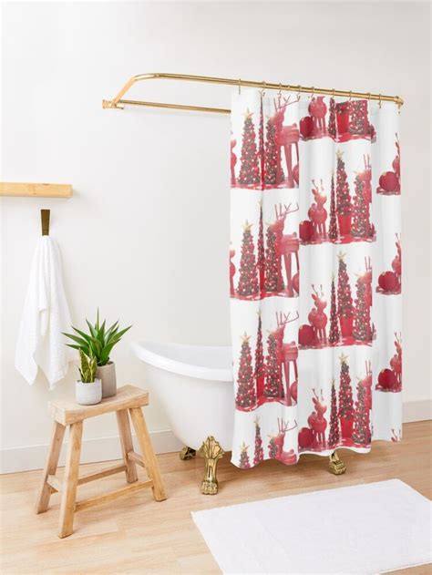 Rudolph Red Christmas Shower Curtain