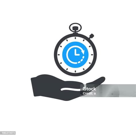 時間管理圖示帶有時鐘符號倒計時截止時間時程表計畫符號手持碼錶向量圖形及更多人圖片 人 人手 人體部分 Istock