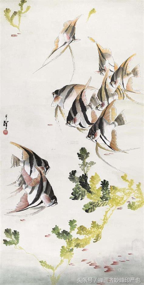 水墨画神仙鱼 仙鱼水墨画 仙鱼简笔画 大山谷图库