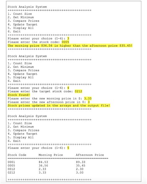 Question 1 Write A C Program That Accepts Stock