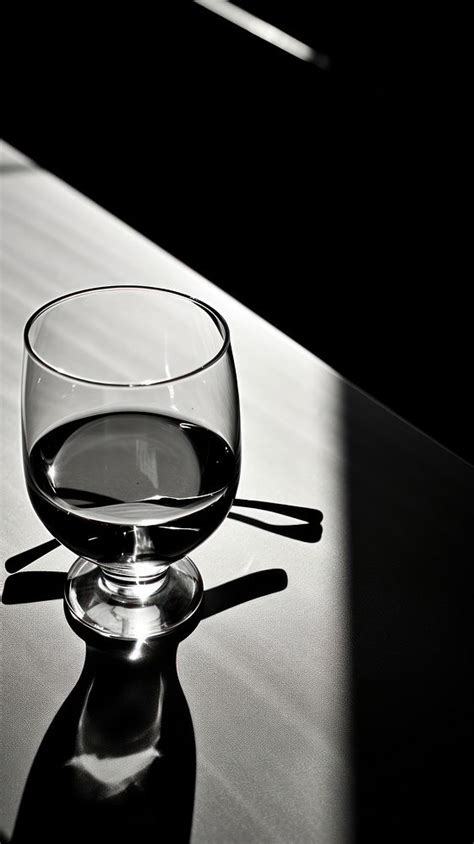 Glasses Table Reflect Sunlight Monochrome Free Photo Rawpixel