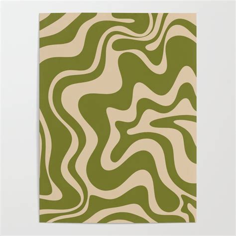 Retro Liquid Swirl Abstract Poster