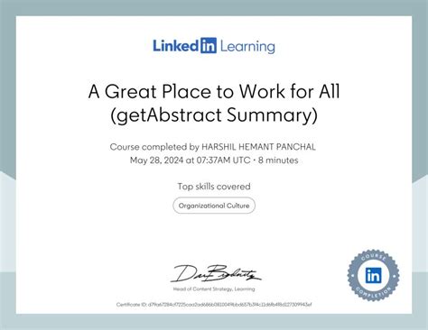 Harshil Hemant Panchal On Linkedin Certificate Of Completion