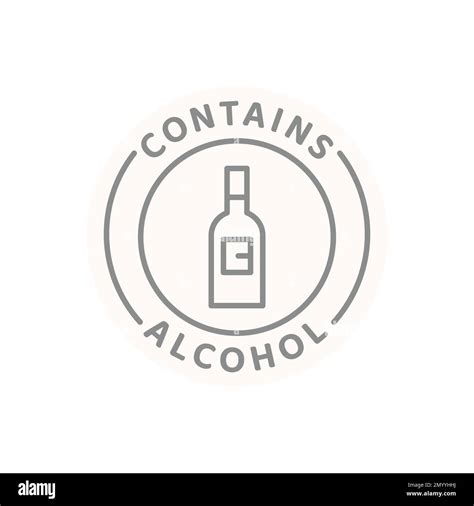 Contains Alcohol Vector Line Label Food Ingredient Allergen Badge