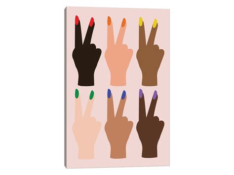Girl Hand Peace Sign Nails