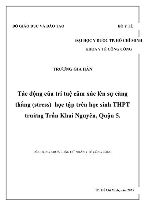 ĐỀ TÀI Nghiên CỨU OTHER BỘ GIÁO DỤC VÀ ĐÀO TẠO BỘ Y TẾ ĐẠI HỌC Y DƯỢC TP HỒ CHÍ MINH KHOA Y