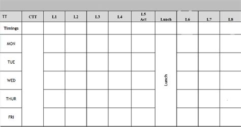 Timetable Layout Pdf