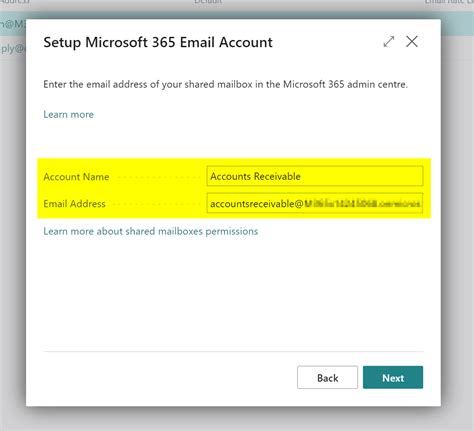 Dynamics 365 Business Central How To Add A Shared Mailbox In The