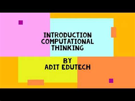 Introduction To Computational Thinking Youtube