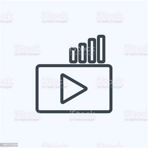 아이콘 비디오 마케팅 교육 기호에 적합합니다 선 스타일 편집 가능한 간단한 디자인 디자인 템플릿 벡터 간단한 기호 그림 개선에