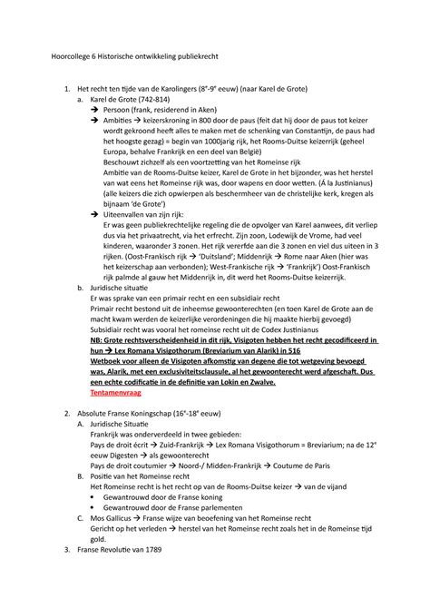 Hoorcollege Historische Ontwikkeling Publiekrecht Hoorcollege Historische Ontwikkeling