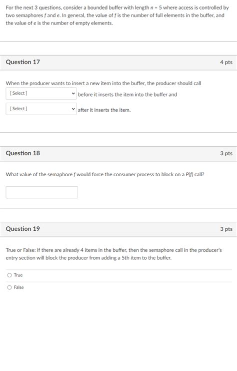 Solved For The Next Questions Consider A Bounded Buffer Chegg