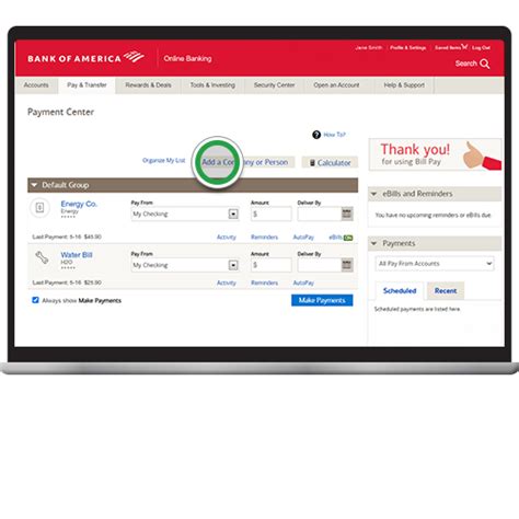 How To Add A Payee To Your Bank Account With Online Banking Bank Of America