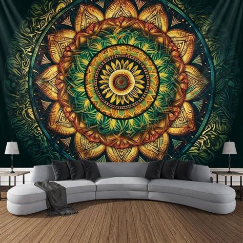 Tapiz decorativo para colgar en la pared diseño floral hippie bohemio