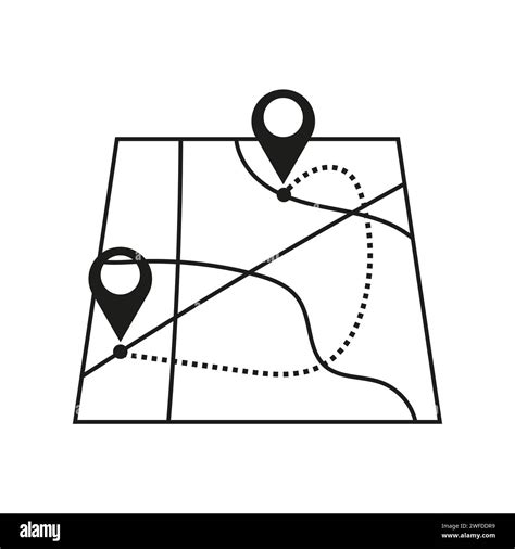Location Pins On A Map Graphic Cut Out Stock Images Pictures Alamy