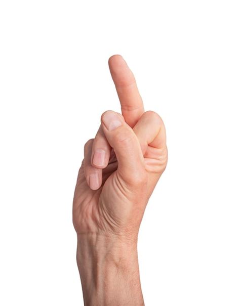 Premium Photo Middle Finger Gesture Offensive And Rude Isolated White