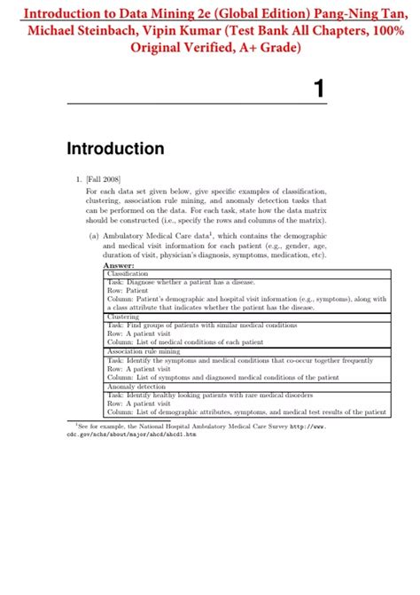 test bank for introduction to data mining 2nd edition global edition