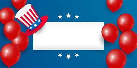 별 풍선 및 모자와 텍스트에 대 한 빈 공간을 그림 미국에서 독립 기념일의 대통령의 날 축제에 대 한 디자인 인사말 카드 배너 벽지 포스터 초대장 2월에 대한 스톡 벡터