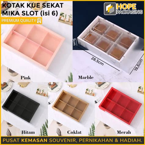 Jual Kotak Kue Sekat Mika Slot 6 Sekat Kotak Kue Mooncake Dus Kotak