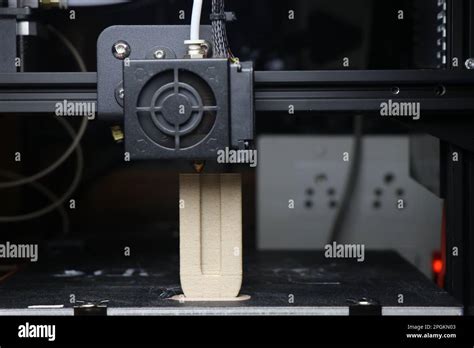 The 3d Printing Machine Makes The 3d Prototype Model By Using Wooden Pla Filament Material Stock