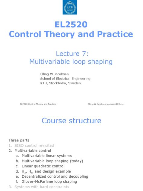 Multivariable Loop Shaping Guide Pdf Control Theory Cybernetics