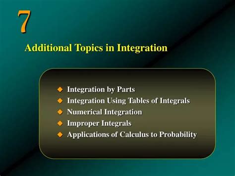 Ppt Integration By Parts Integration Using Tables Of Integrals Numerical Integration