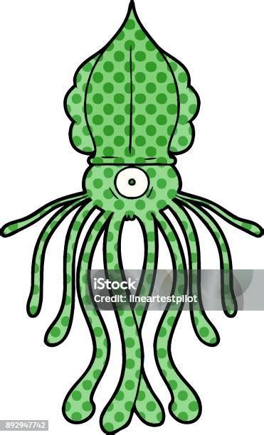 말풍선이 있는 오징어 곡선에 대한 스톡 벡터 아트 및 기타 이미지 곡선 귀여운 그림 그리기 Istock