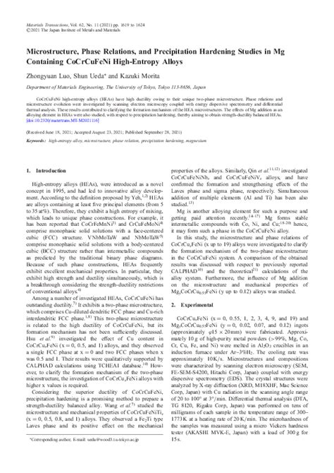 Pdf Microstructure Phase Relations And Precipitation Hardening