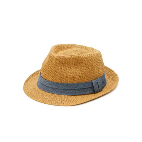 George Mens Straw Fedora Hat