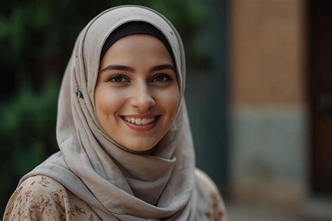 A Smiling Girl With Hijab Premium Ai Generated Image