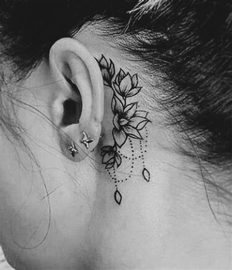 Small Tattoos For Girls Behind Ear