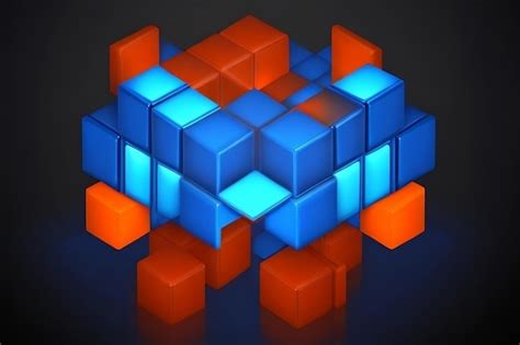 Premium Ai Image A Group Of Dark Color Cubes On A Dark Background