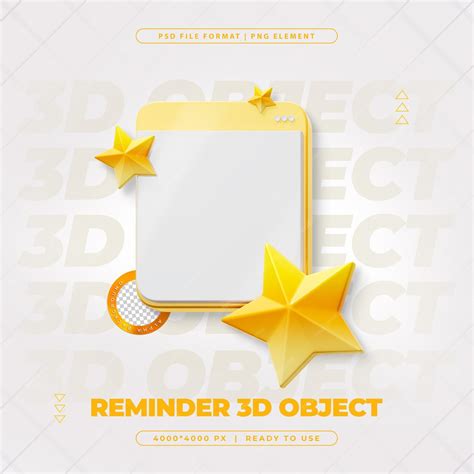 벨 알람 팝업 고립된 3d 렌더링 일러스트레이션과 함께 상기 알림 무료 Psd 파일