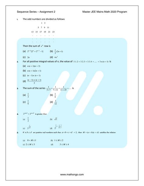 Solution Sequence Series Sheet Mathongo Studypool