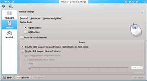 how to enable and disable double click mouse options in kde