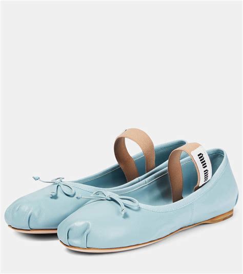 Miu Miu Leather Ballet Flats Miu Miu