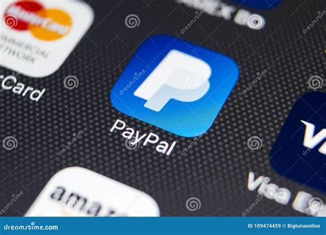 Paypal Application Icon On Apple Iphone 8 Smartphone Screen Close Up