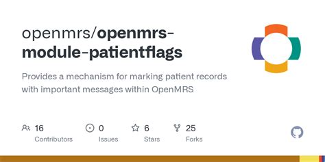 Github Openmrs Openmrs Module Patientflags Provides A Mechanism For Marking Patient Records