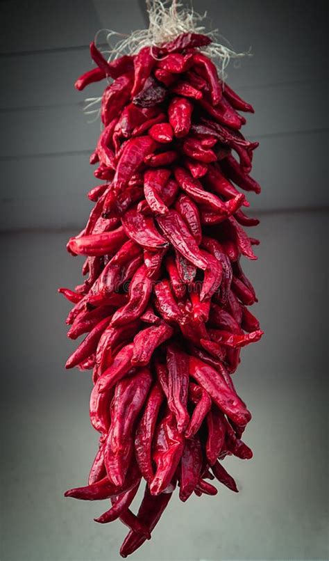 Hanging Red Chili Ristra In Santa Fe New Mexico Stock Image Image Of