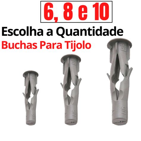 Kit Bucha Tijolo Baiano Furado 6 8 E 10mm Kit Buchas FU Para Bloco Oco
