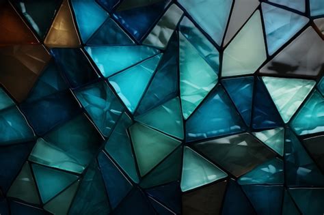 Premium Ai Image Geometric Intrigue Abstract Triangles Merging Deep Blue Green White And