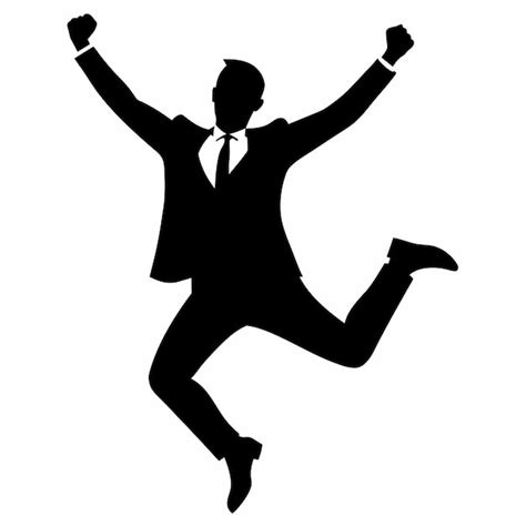 A Man In A Suit With The Word Hes Jumping On It Premium Ai Generated
