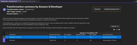 modernizing asp mvc to 8 with amazon q developer evolve