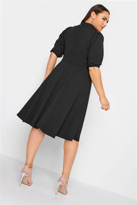 Yours London Plus Size Black Cut Out Detail Skater Dress Yours Clothing