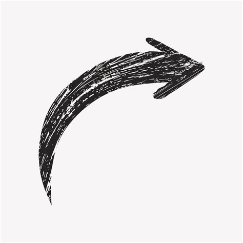 Premium Vector Grunge Black Curved Arrow