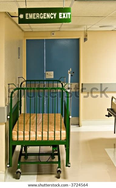Hospital Hallway Emergency Exit Sign Bed Stock Photo Shutterstock