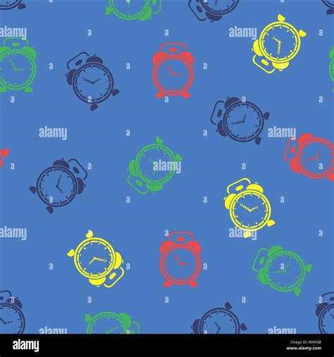 Colorful Clock Icon Seamless Pattern Stock Photo Alamy