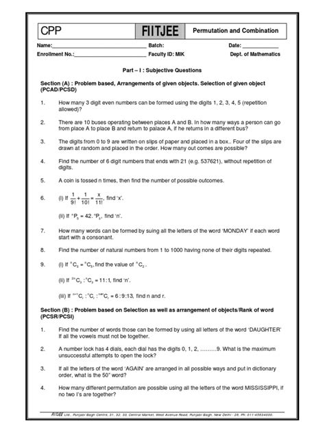fiitjee pdf numbers mathematics
