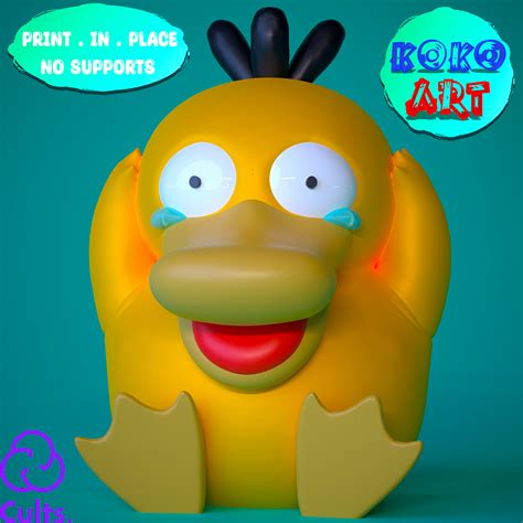 Stl File Psyduck Print In Place・3d Printing Template To Download・cults