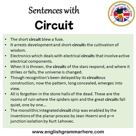 Sentences With Circuit Circuit In A Sentence In English Sentences For